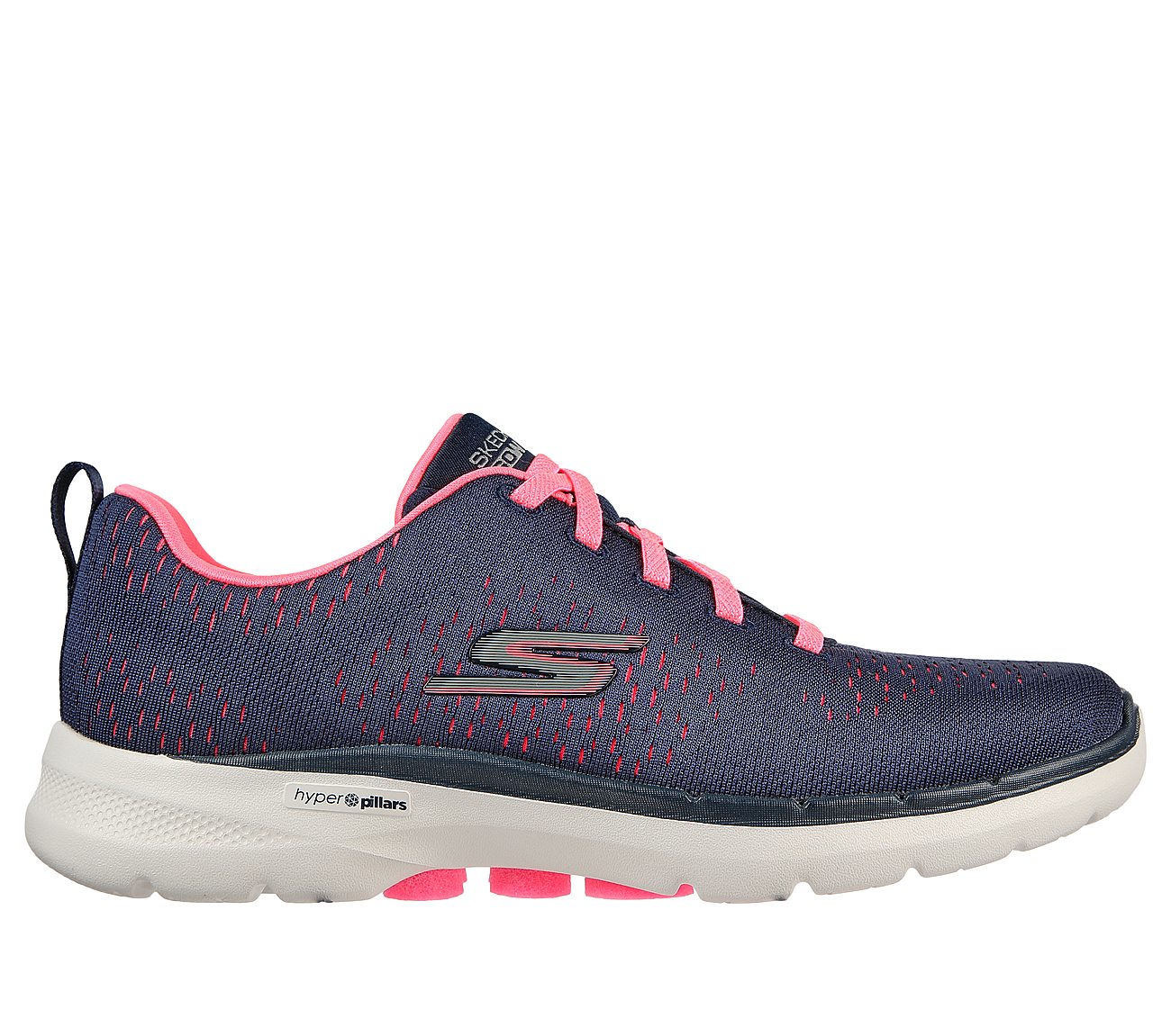 Skechers Navy/Hot Pink Go Walk 6 Adora Womens Lace Up Shoes - Style ID ...