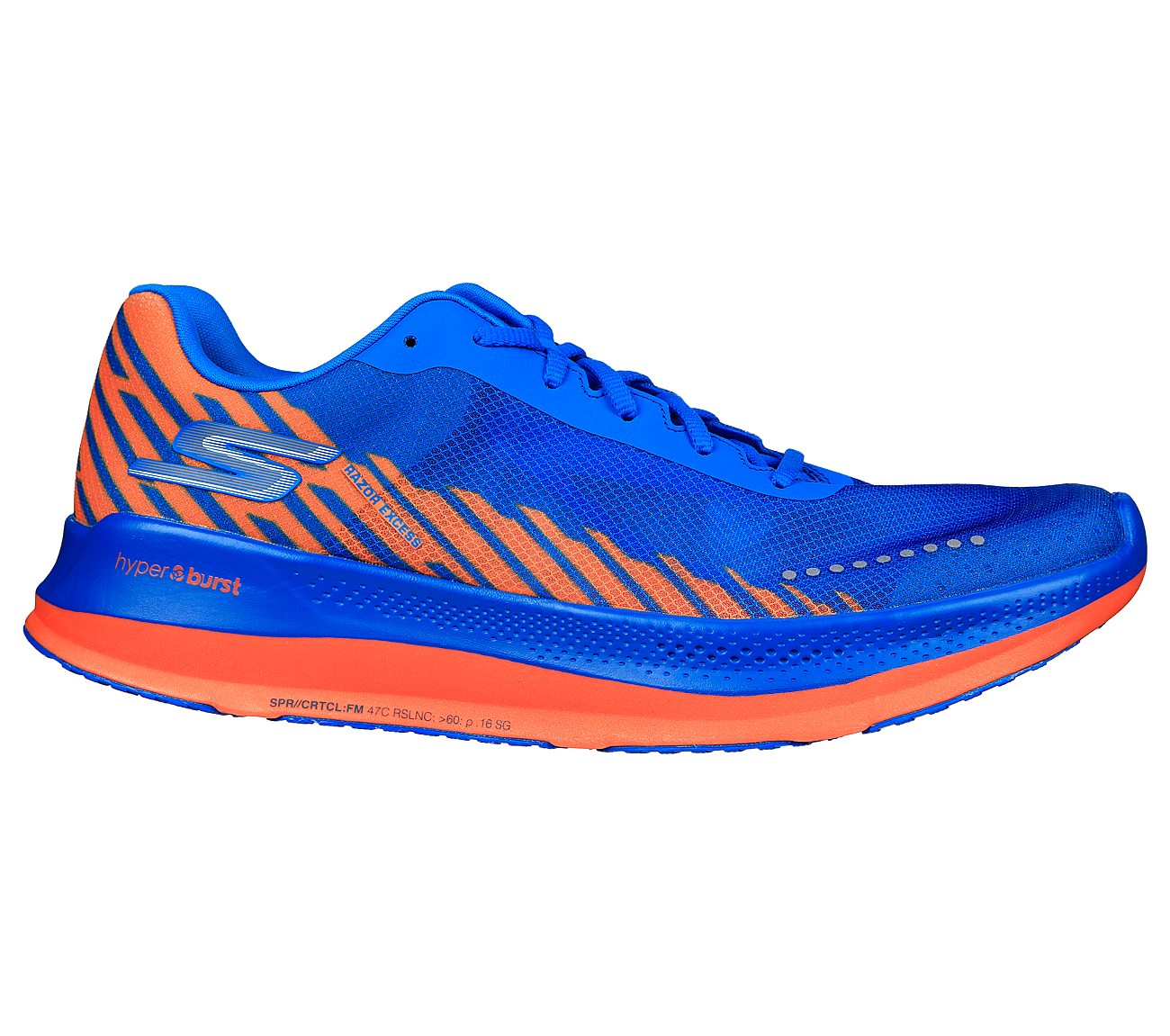 Skechers Blue/Orange Go Run Razor Excess Men'S Running Shoes - Style ID ...