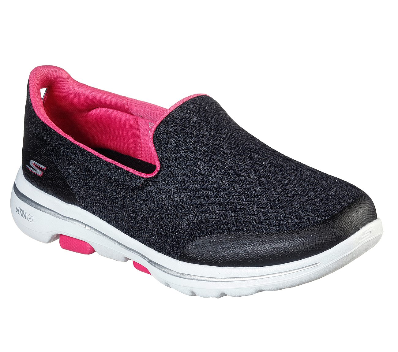 Skechers Black/Pink Go Walk 5 Nicety Womens Walking Shoes - Style ID ...